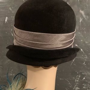 Accessories | Custom Couture Rabbit Velour Womens Black Cloche | Poshmark